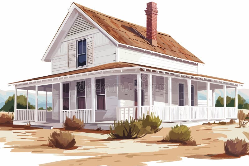 Ranch House Isolated Illustration Stock Vector - Illustration of house ...