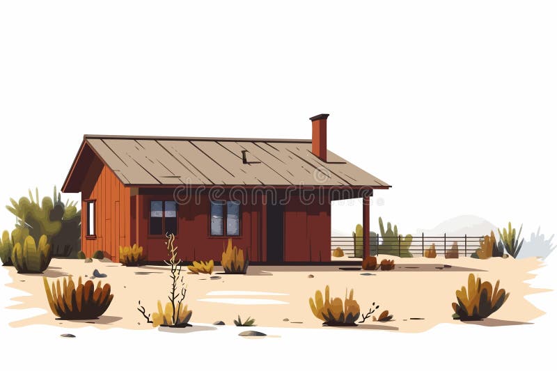Ranch House Isolated Illustration Stock Vector - Illustration of ...