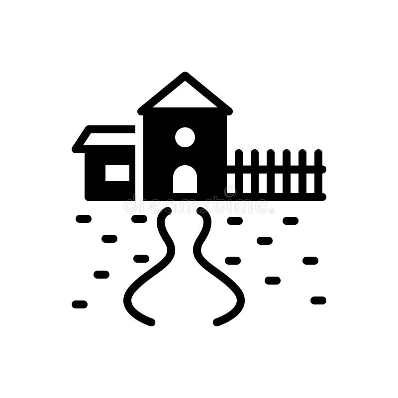 Black Solid Icon for Ranch, Farm and Plantation Stock Illustration ...