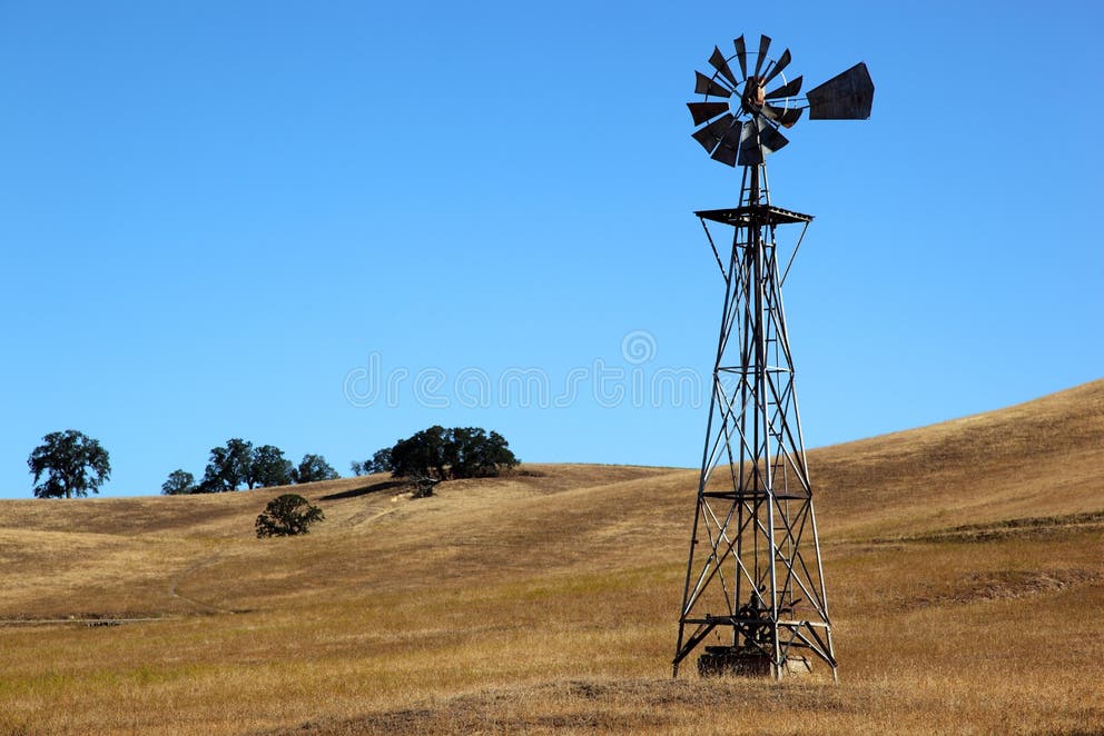 Ranch Windmill stock image. Image of blue, rolling, industry - 11031269