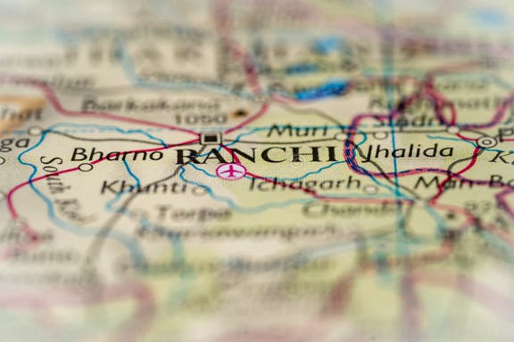 Ranchi, India Highlighted on a World Map Stock Photo - Image of ...