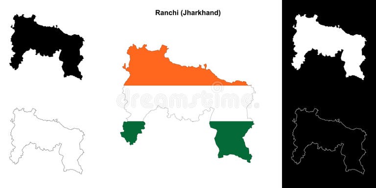 Ranchi outline map stock vector. Illustration of vector - 368829058