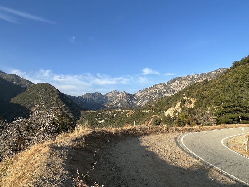 Rancho Cucamonga California Mountain Range in the Desert with Roads and ...