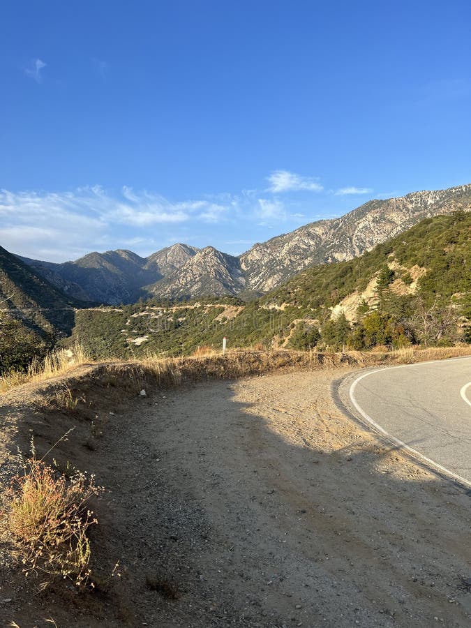Rancho Cucamonga California Mountain Range in the Desert with Roads and ...