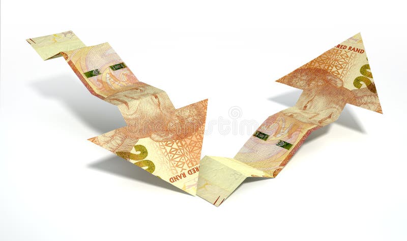 Rand Bank Note Recovery Trend-Pfeile Stockbild - Bild von rosa, sammeln ...