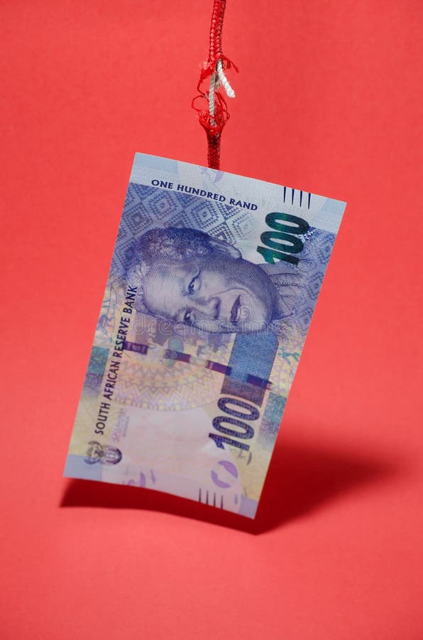 Rand Note Hanging on a Tarnished Rope Stock Photo - Image of money ...