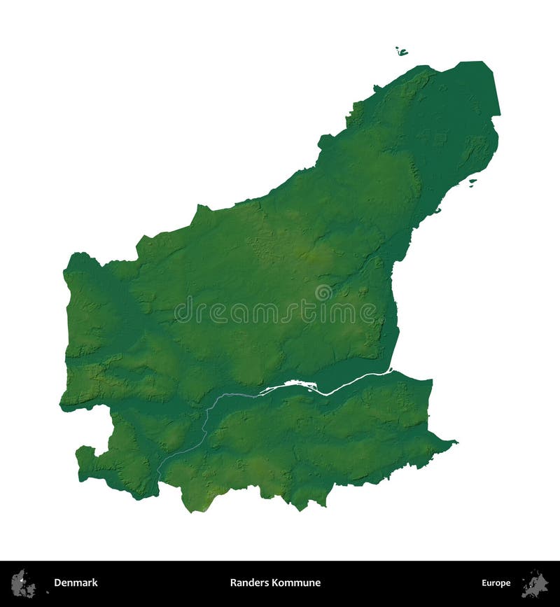 Randers Kommune, Denmark, Isolated on White. Physical Stock ...