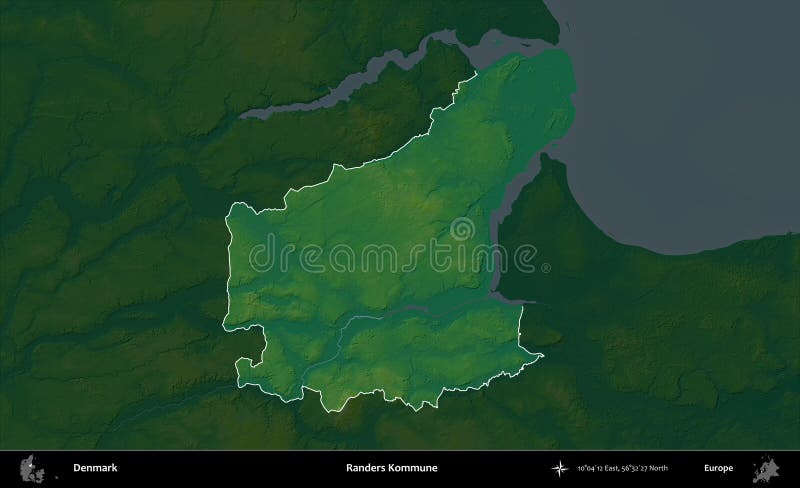 Randers Kommune Highlighted, Denmark. Physical Stock Illustration ...
