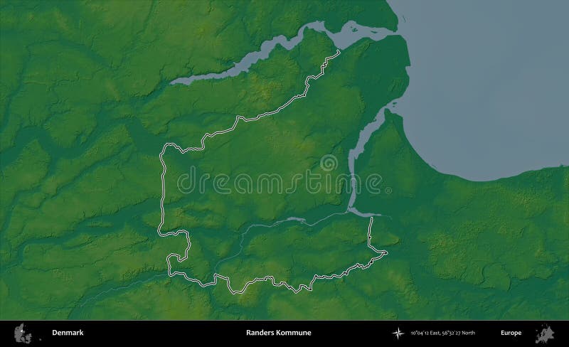 Randers Kommune Outlined, Denmark. Physical Stock Illustration ...