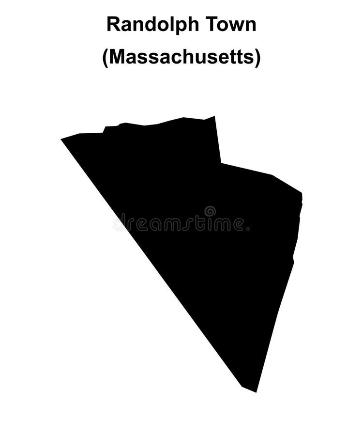 Randolph Town outline map stock illustration. Illustration of contour ...