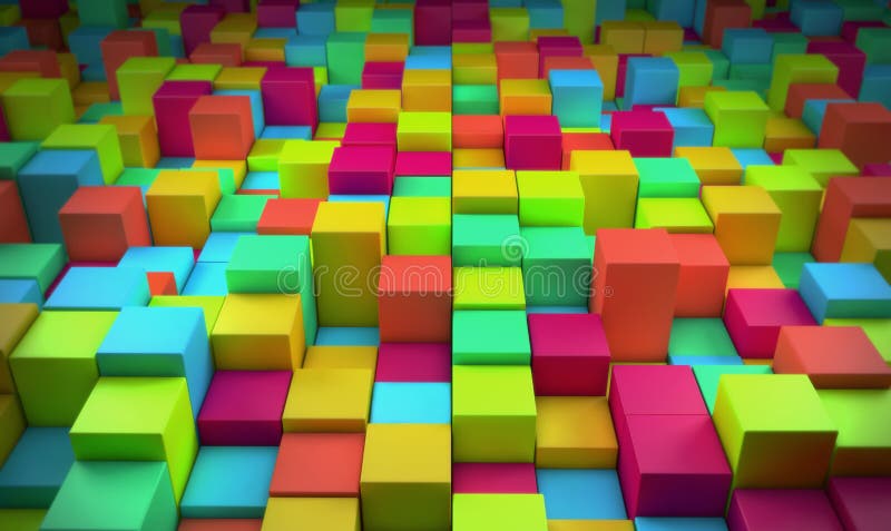 Abstract colorful cubes stock illustration. Illustration of group ...