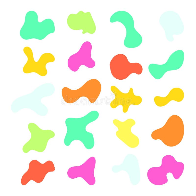 Random Abstract Liquid Organic Colorful Irregular Blotch Shapes Flat ...