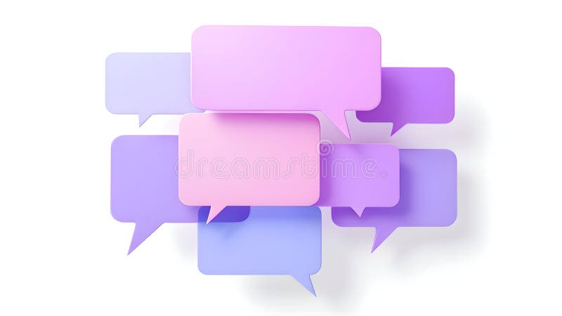 Random Abstract Message Bubbles on White Background Stock Illustration ...