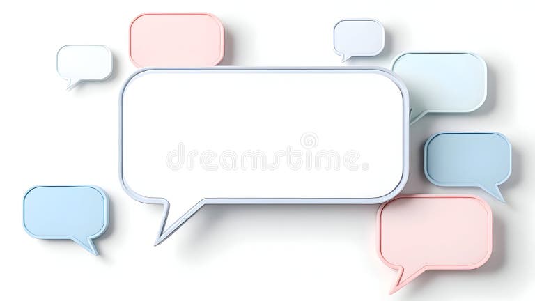 Random Abstract Message Bubbles on White Background Stock Illustration ...