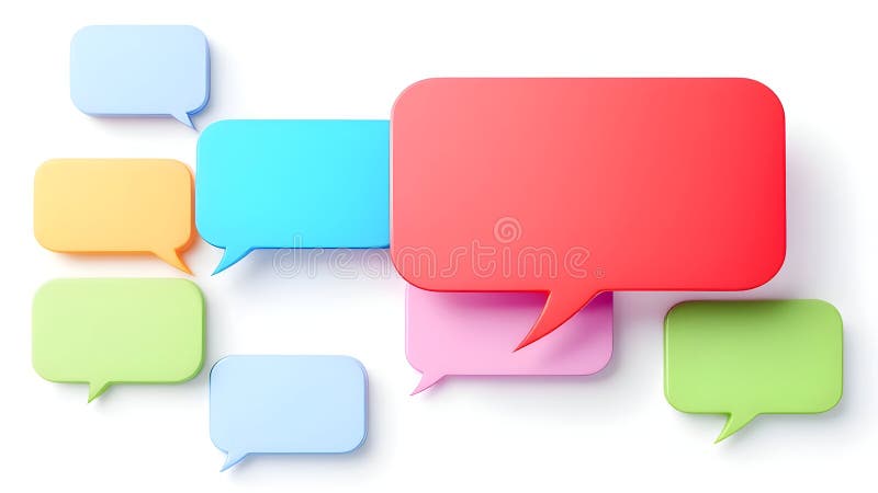 Random Abstract Message Bubbles on White Background Stock Illustration ...