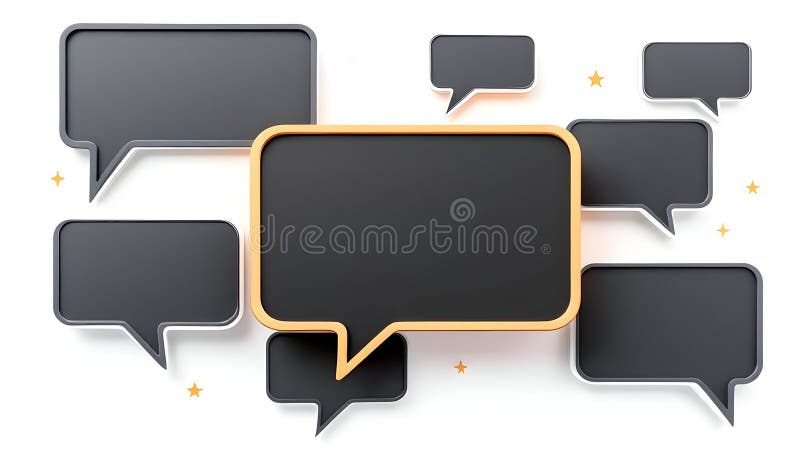 Random Abstract Message Bubbles on White Background Stock Illustration ...