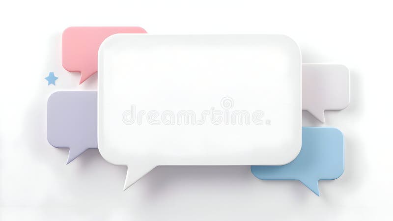 Random Abstract Message Bubbles on White Background Stock Illustration ...