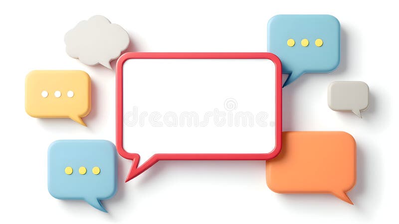 Random Abstract Message Bubbles on White Background Stock Illustration ...