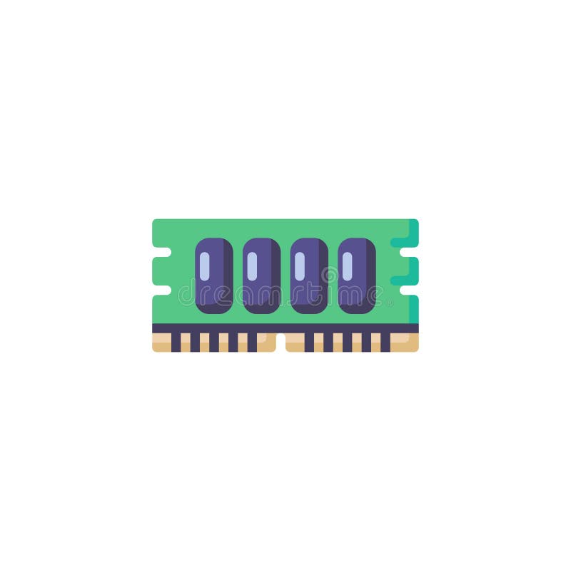 Memory RAM Flat Vector Icon Stock Vector - Illustration of device ... Memory RAM Flat Vector Icon Stock Vector - Illustration of device ...