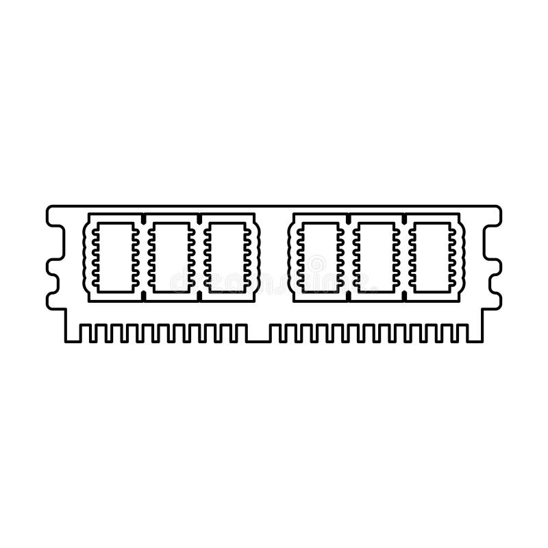 Random Access Memory Icon in Outline Style Stock Vector - Illustration ...