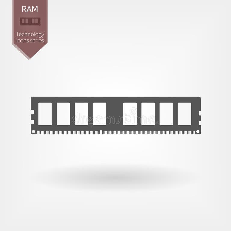 Random-access memory Icon stock vector. Illustration of electronic ...