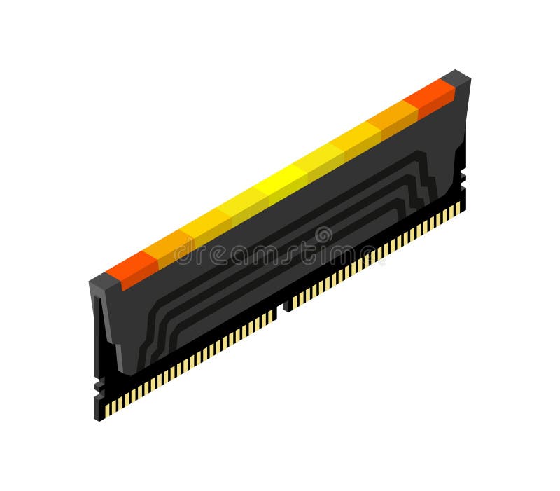 RAM Memory Card. Random Access Memory Isolated Stock Vector - Illustration of holding, abstract ...