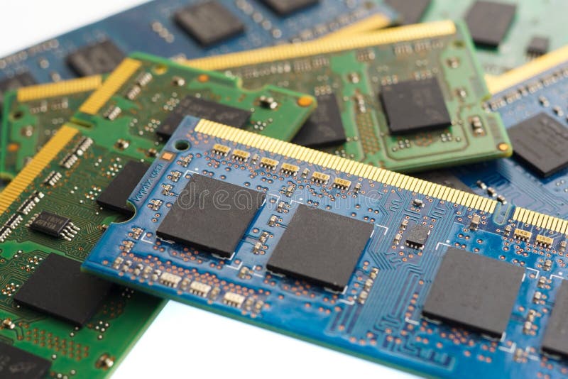 Random Access Memory Modules on White Background Stock Photo - Image of ...