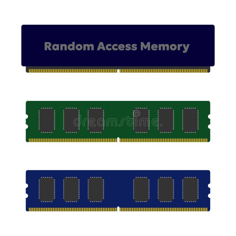 Random Access Memory or RAM Computer Icon Vector Illustration, Flat ... Random Access Memory or RAM Computer Icon Vector Illustration, Flat ...