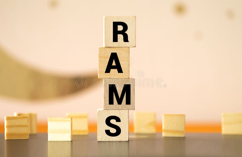 Random Access Memory or RAMS Word on Wooden Cubes with Technology ...