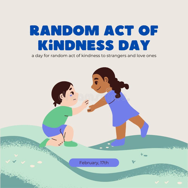 Random Act of Kindness Day Illustration Instagram Post Greeting Stock ...