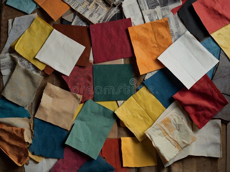 A Random Arrangement of Colored Papers Stock Illustration ...