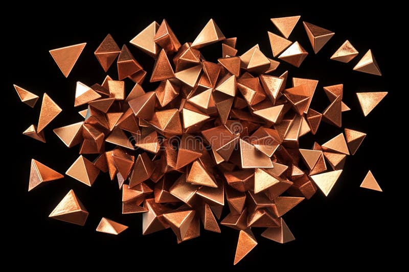 Random Arrangement of Metallic Triangles Creating an Abstract Visual ...