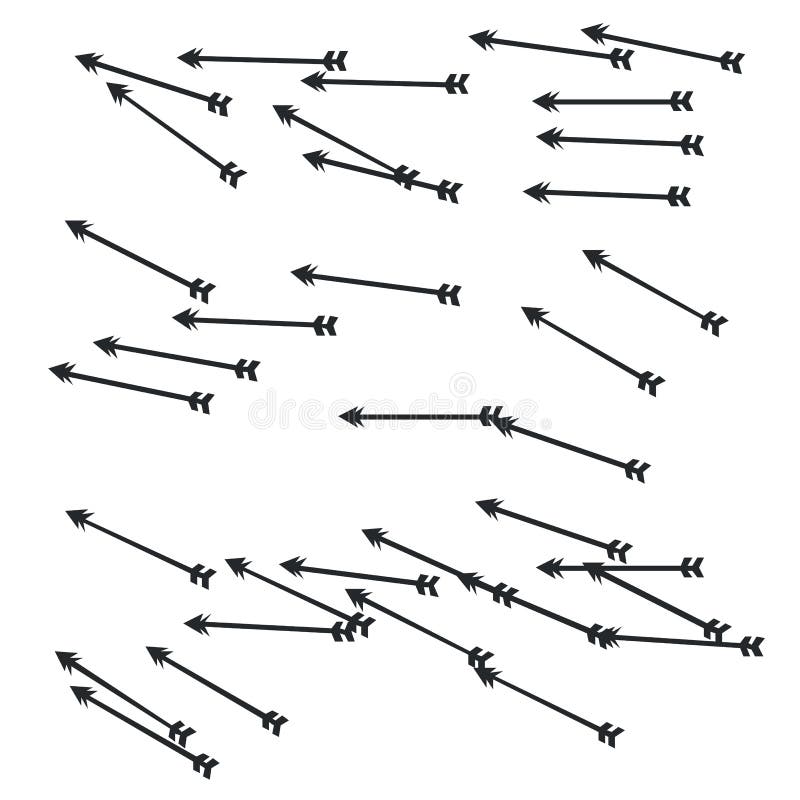 A Random Arrow. Black and White Vector Illustration Stock Vector ...