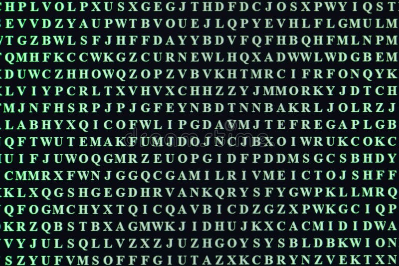 Random ASCII Characters on Black Personal Computer Screen Stock Image ...