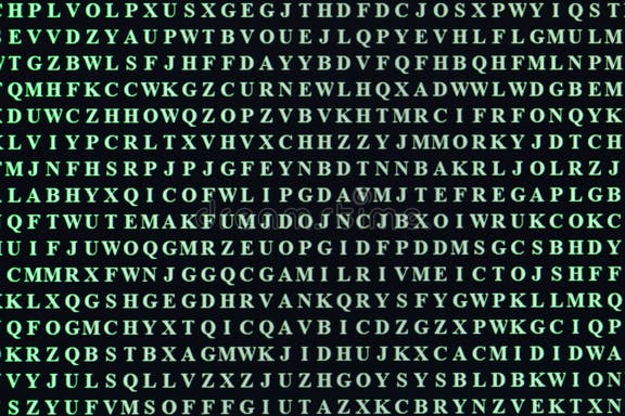 Random ASCII Characters on Black Personal Computer Screen Stock Image ...