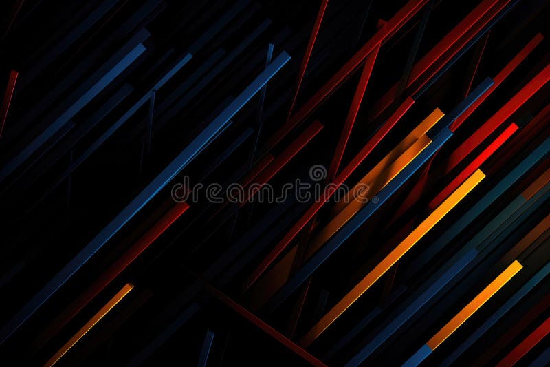 Random Assorted Colored Lines on a Black Background Stock Illustration ...