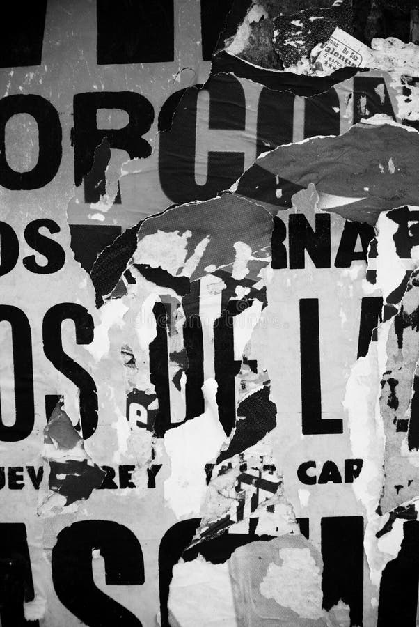 Random Background Collage Paper Typography Texture on Wall Stock ...