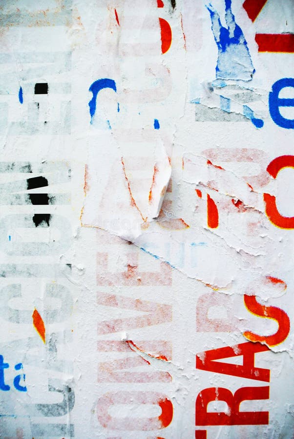 Random Background Collage Texture Paper on Eroded Wall Stock Image ...