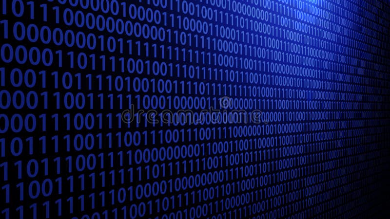 Random Binary Code Background in Blue Color Theme with Gradient Light ...
