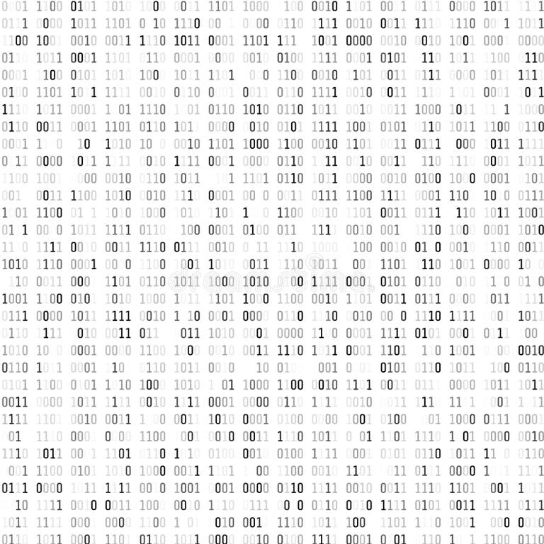 Random Binary Coding. Technology Digital Background. Black and White ...