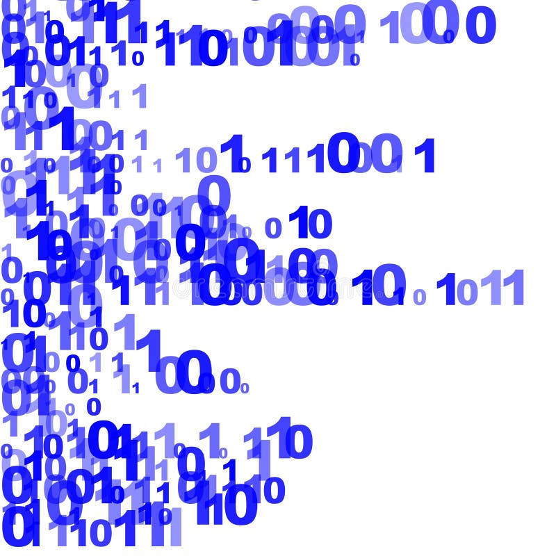 Random Binary Coding Technology Digital Background Black And White Binary Code Vector