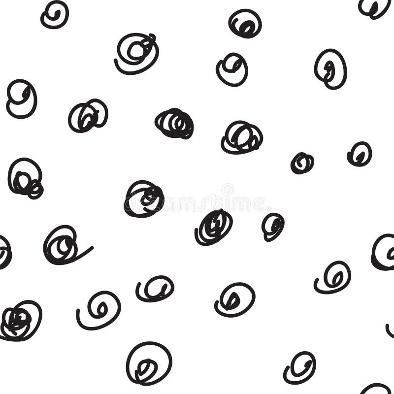 Random Black Ink Scribbles of Varying Sizes Scattered on a White ...