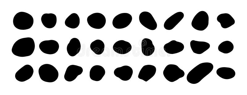 Random Black Shapes Set. Organic Abstract Splodge Elements Monochrome ...