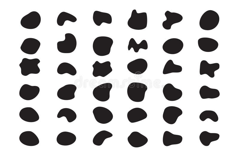 Random Blob Organic Pattern Spot Shape. Amorphous Ink Blob Geometric ...