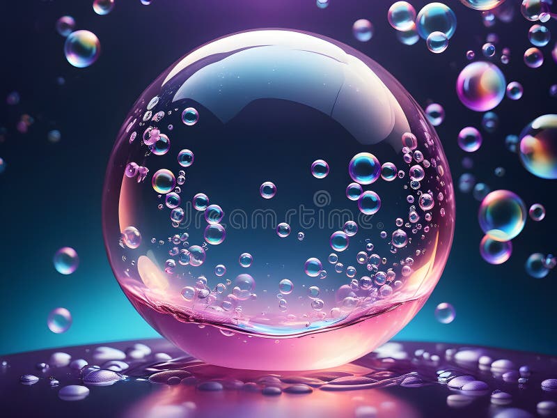 Random Bubbles and Huge One 4:3 Background with Light Air and Mild Soap ...