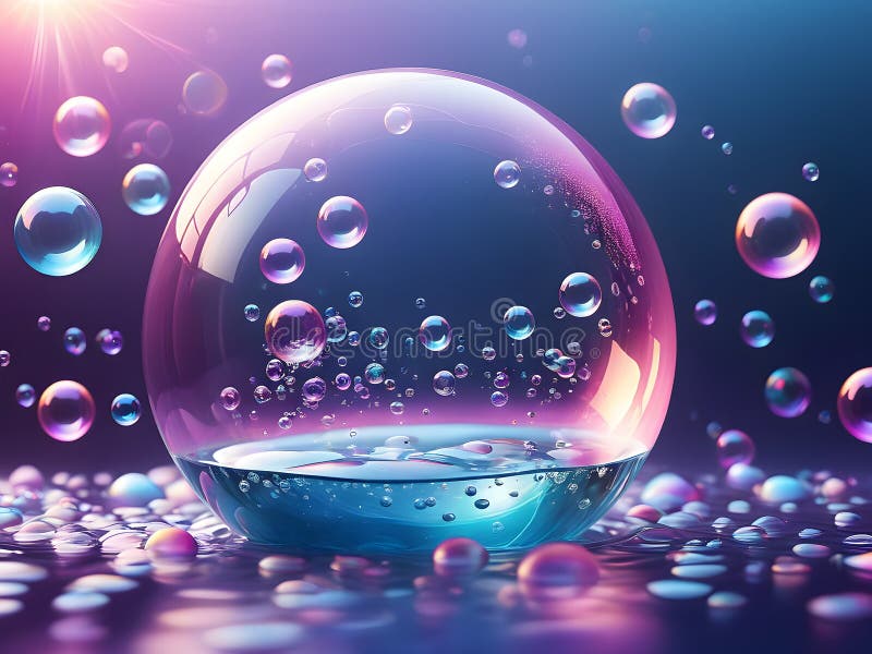 Random Bubbles and Huge One 4:3 Background with Light Air and Mild Soap ...