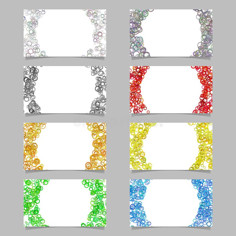 Random Circle Background Business Card Template Design Set Stock Vector ...