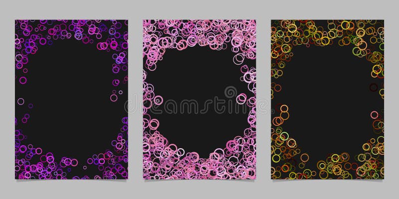 Random Circle Background Round Brochure Border Design Set Stock Vector ...