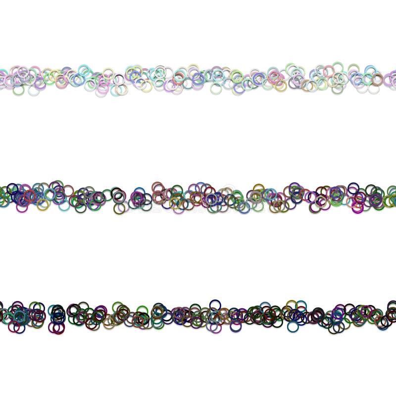 Random Circle Pattern Page Divider Line Design Set from Colored Rings ...