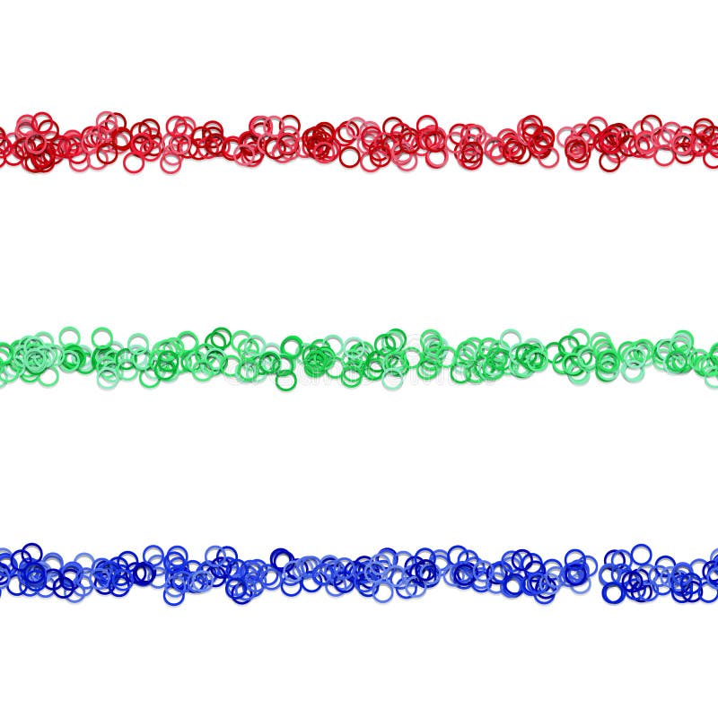 Random Circle Pattern Text Divider Line Design Set From Colored Rings Repeatable Vector Design